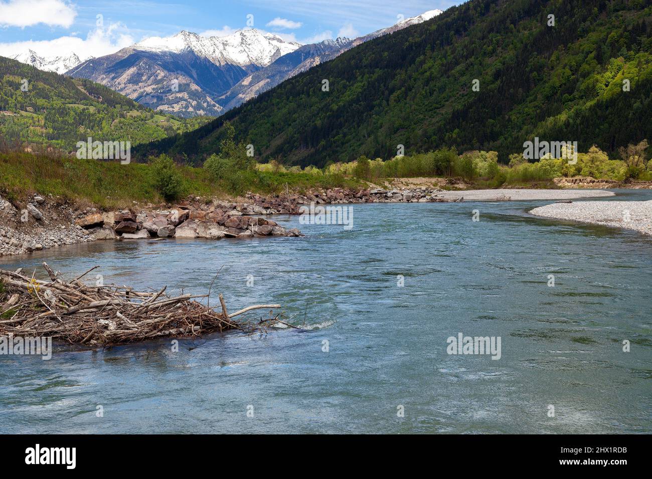 The Drava (Drau) River in Austria near Lienz Stock Photo - Alamy