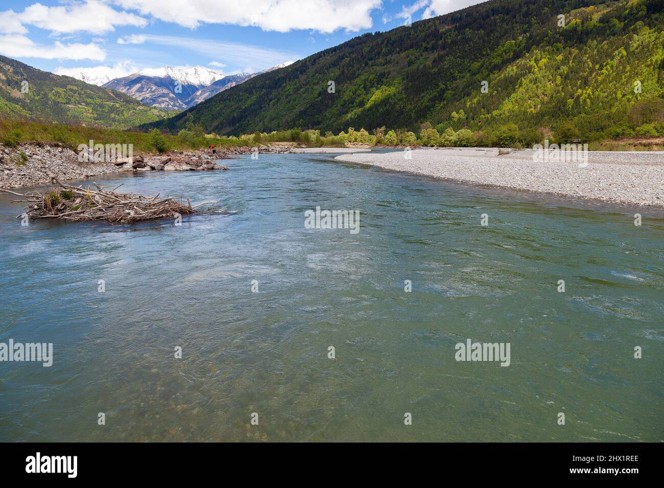 The Drava (Drau) River in Austria near Lienz Stock Photo - Alamy