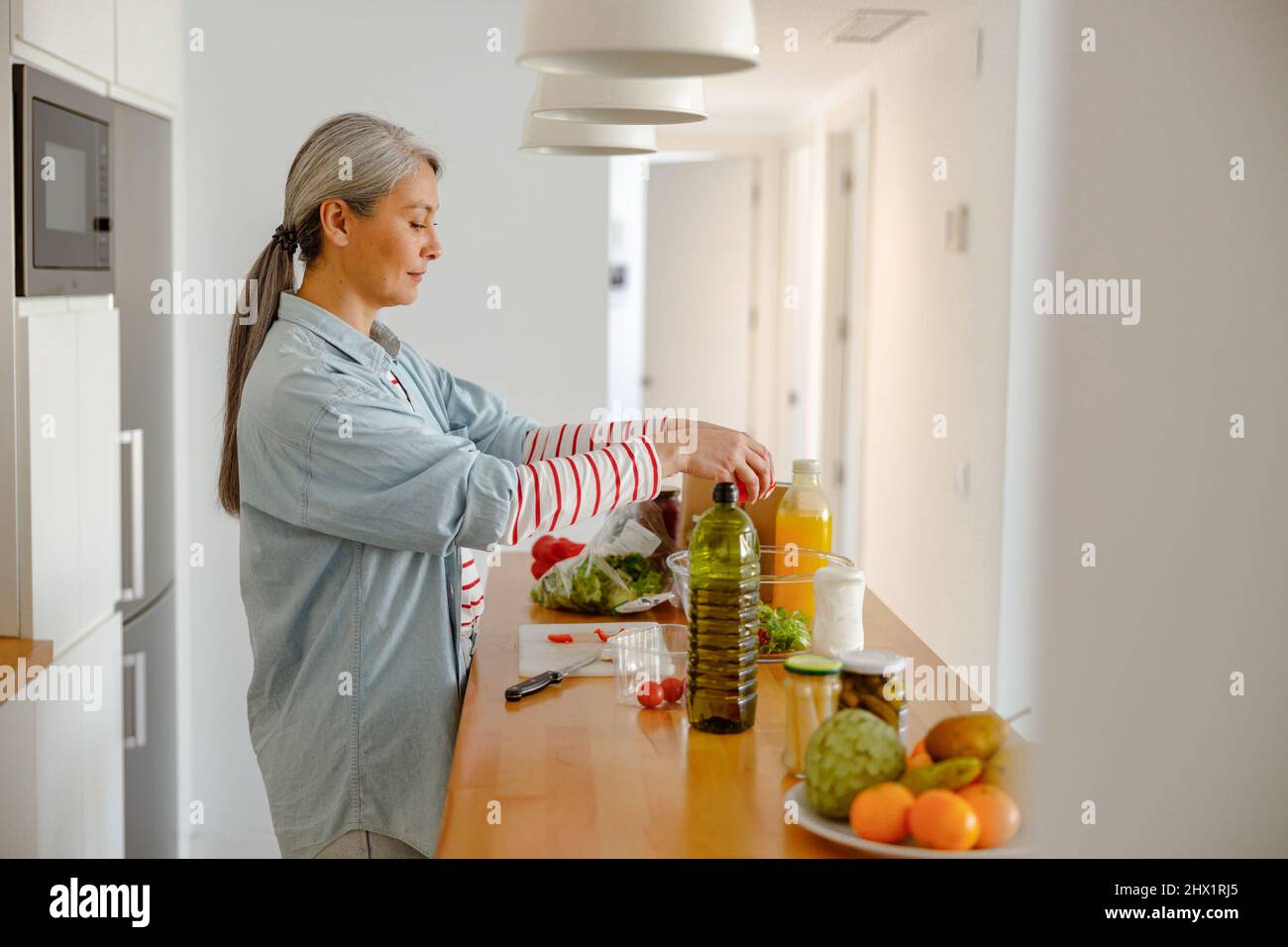 Making salad diet food kitchen hi-res stock photography and images - Alamy