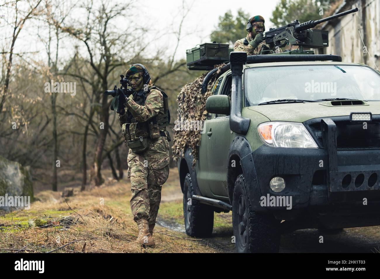 Army taking over civilian territory with grit. High quality photo Stock ...