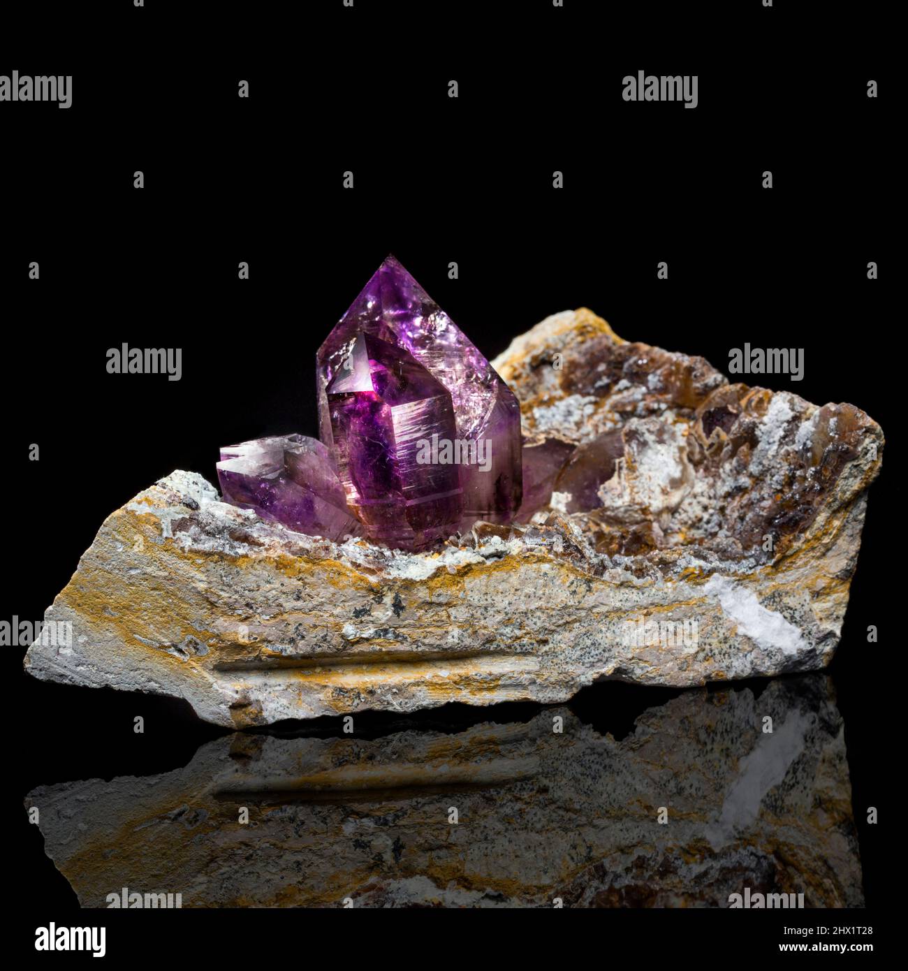 amethyst mineral specimen stone rock geology gem crystal Stock Photo ...