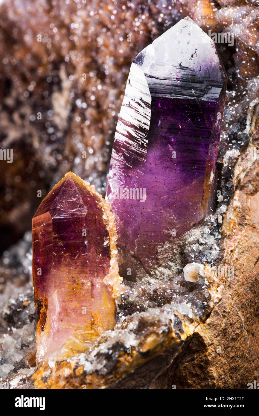 amethyst mineral specimen stone rock geology gem crystal Stock Photo ...