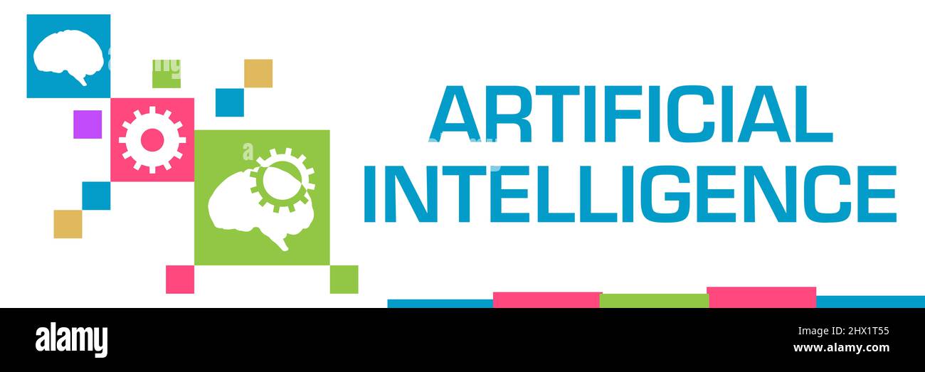 Artificial Intelligence Colorful Squares Grid Symbols Horizontal Stock ...