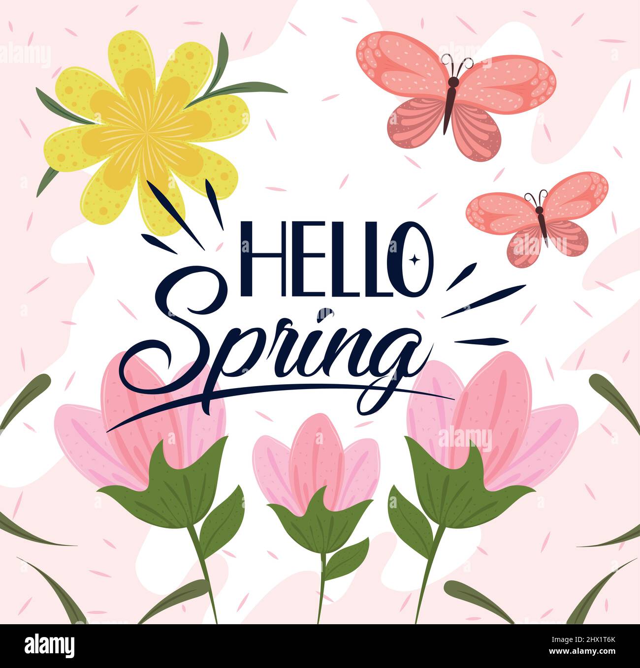hello spring flowers Stock Vector Image & Art - Alamy