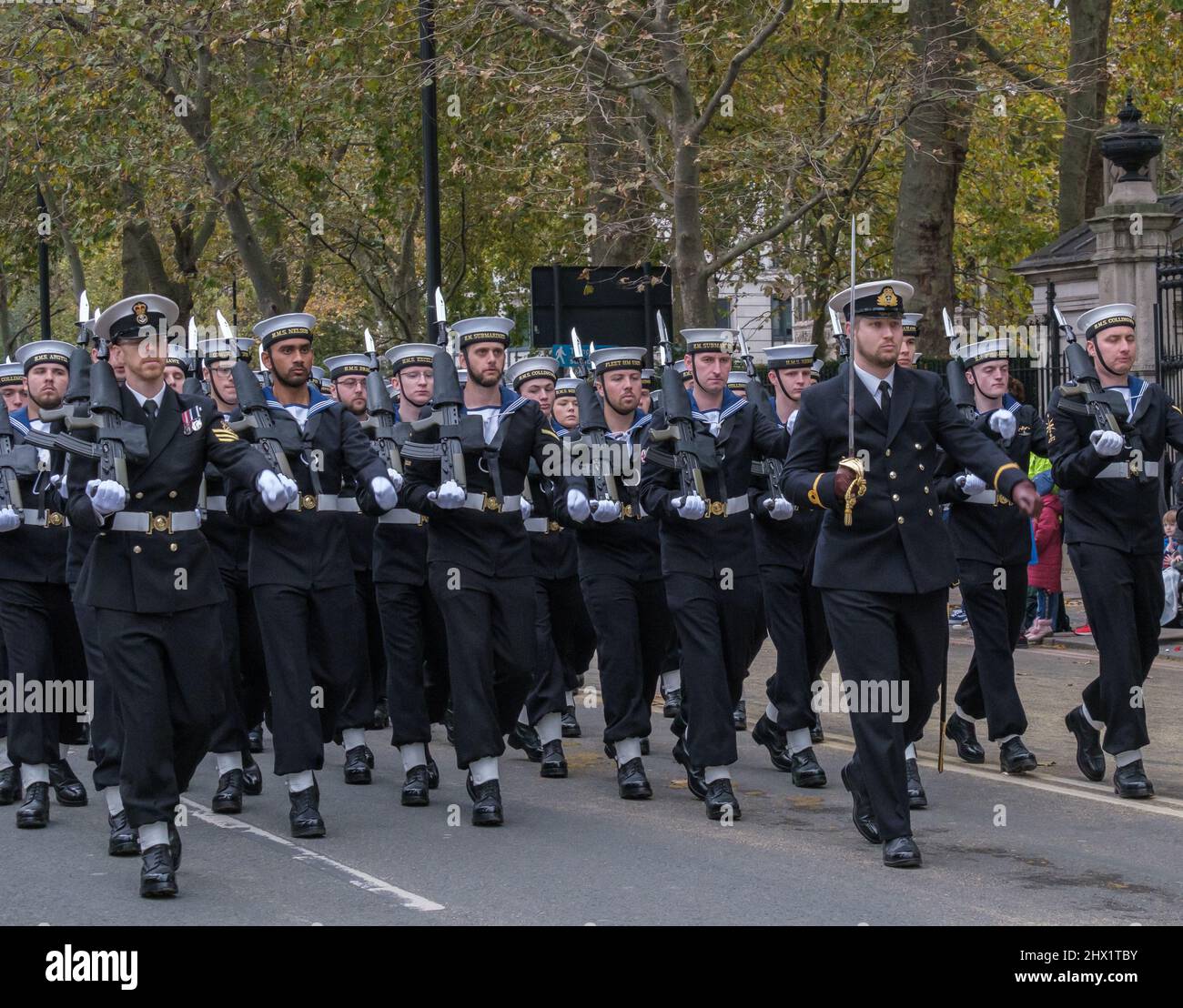 The Royal Navy marching in the Lord Mayor’s Show 2021, Victoria ...