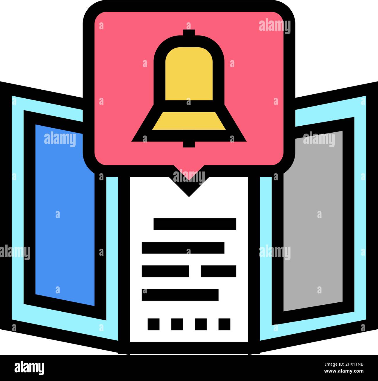 brochure with important information color icon vector illustration ...