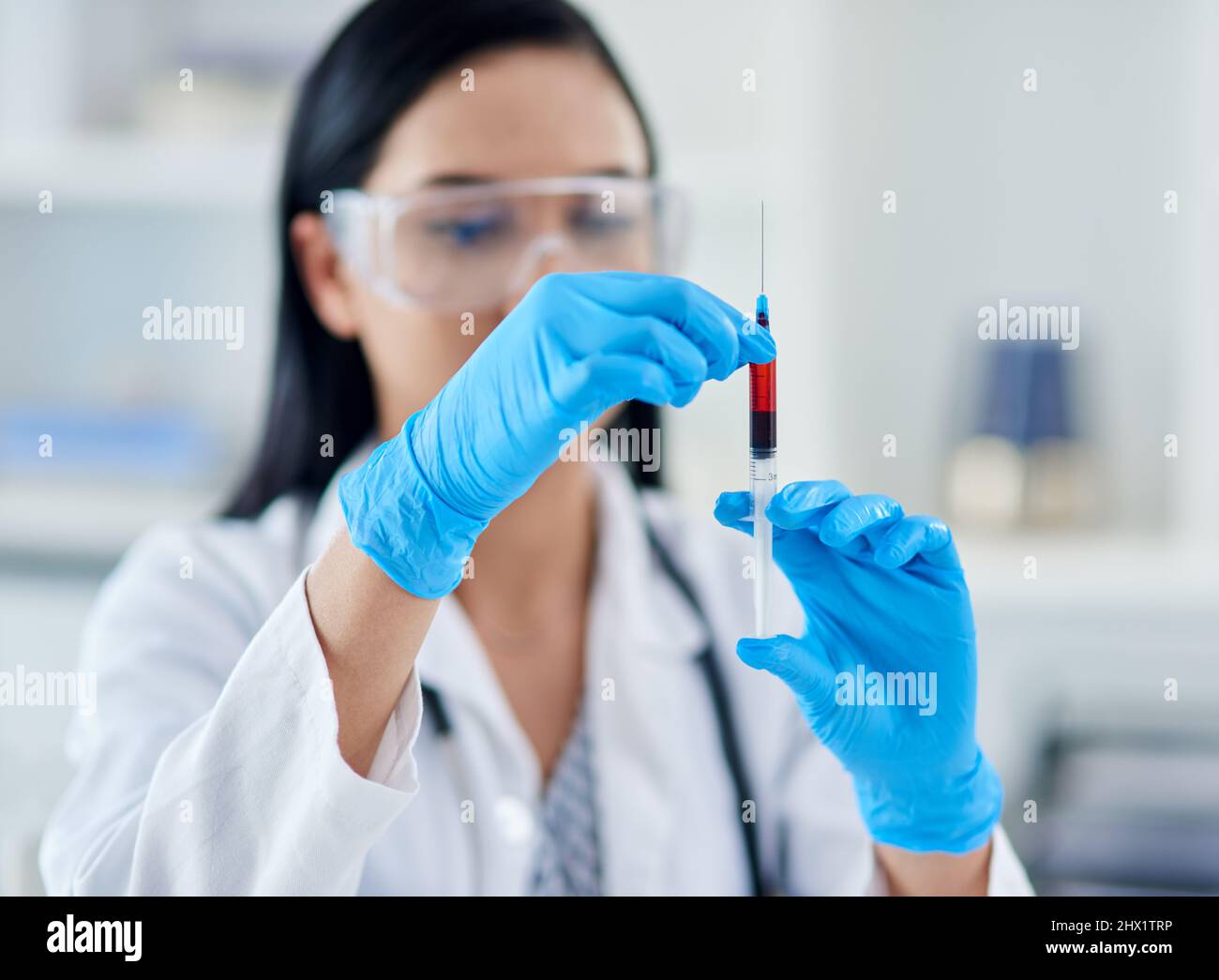 What does this patients blood say about their health. Shot of a young ...