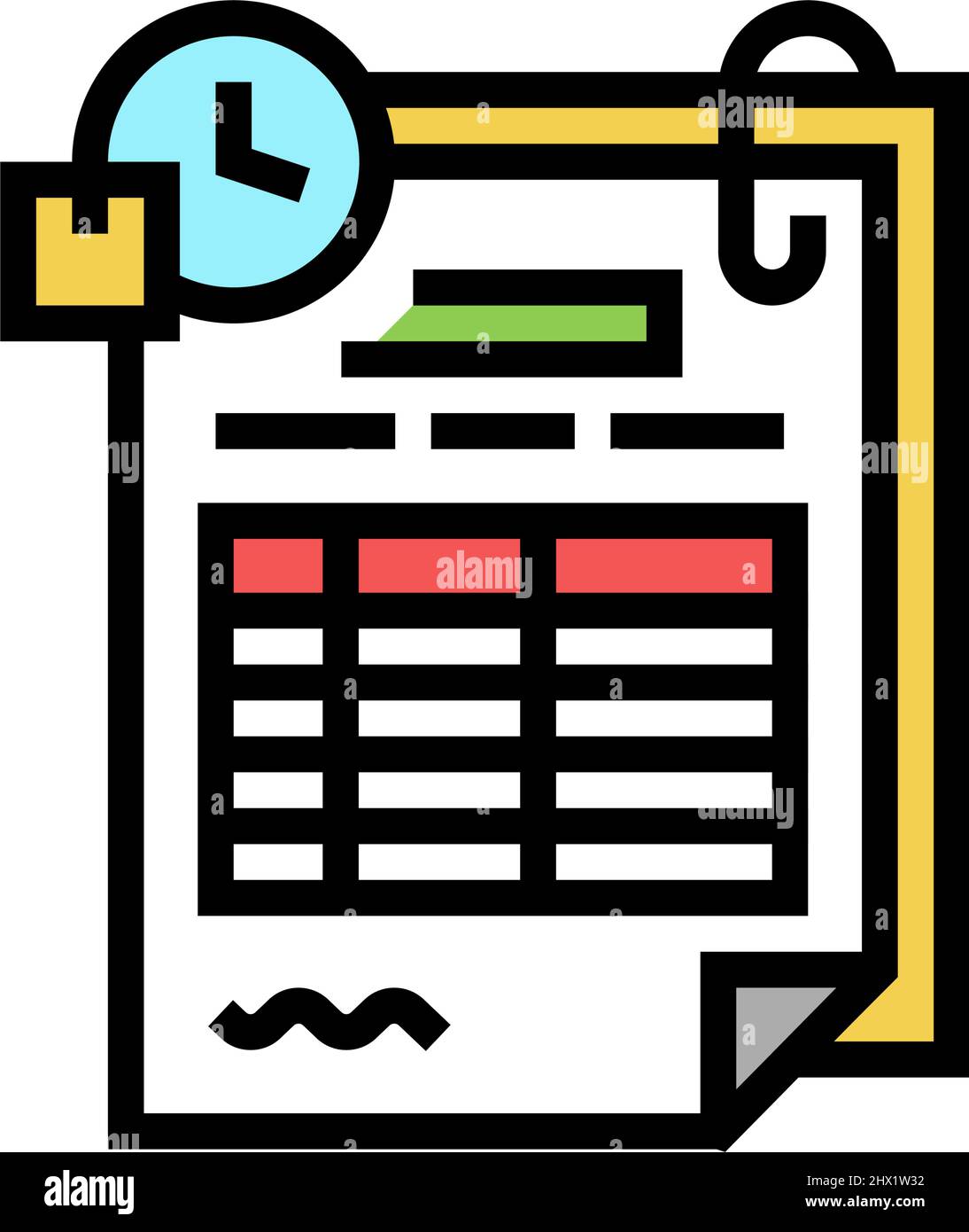 replenishment order worksheet color icon vector illustration Stock ...
