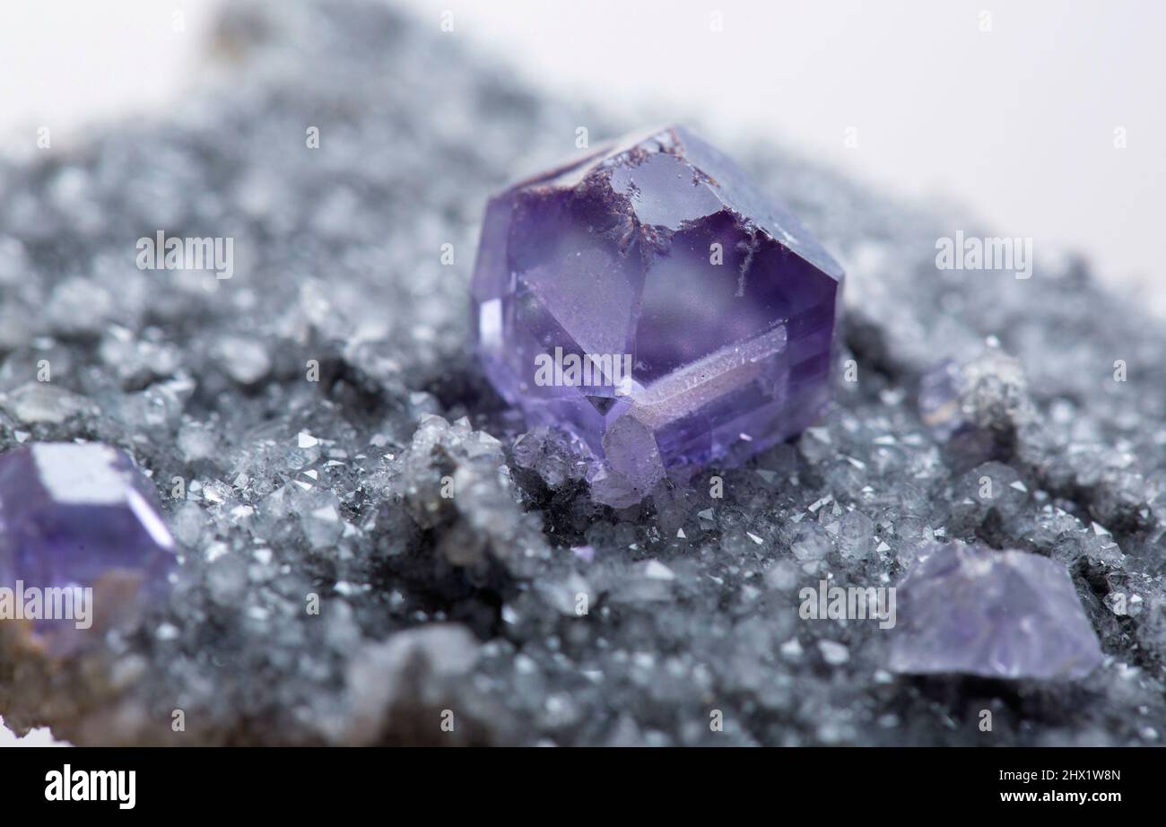 fluorite mineral specimen stone rock geology gem crystal Stock Photo ...