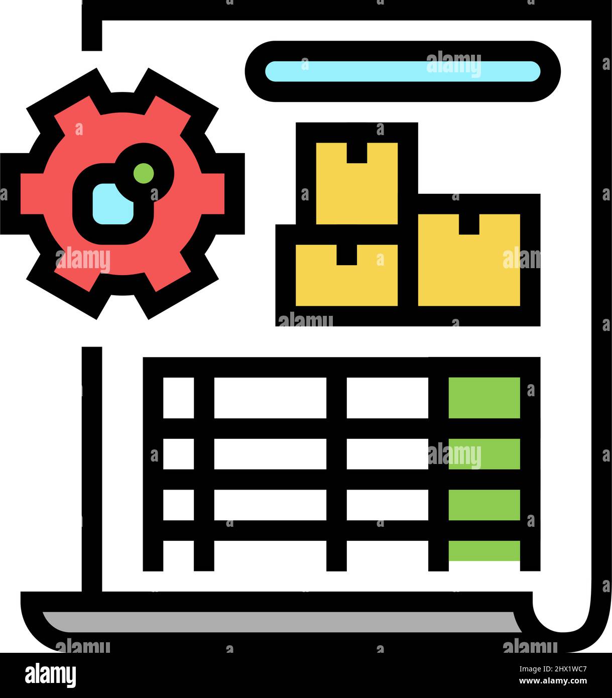 inventory adjustment report color icon vector illustration Stock Vector ...