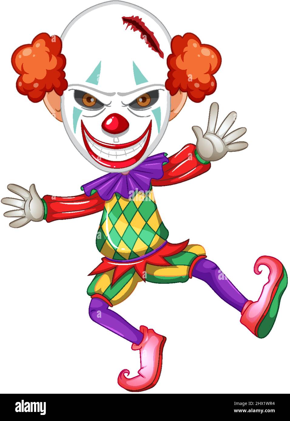 Colourful clown cartoon character illustration Stock Vector Image & Art ...