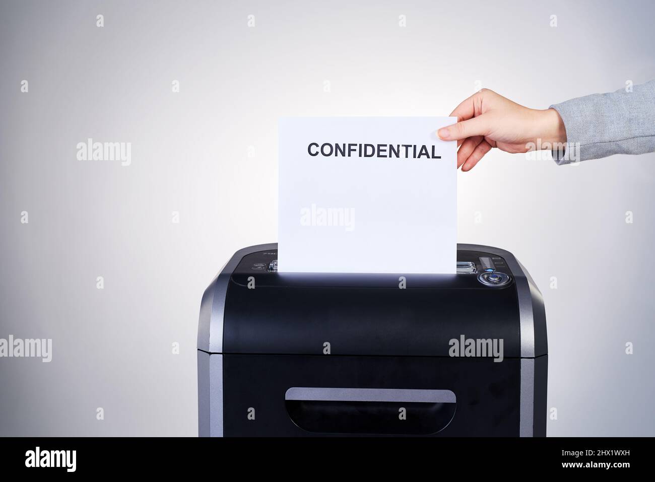 Shredded paper hand hi-res stock photography and images - Alamy