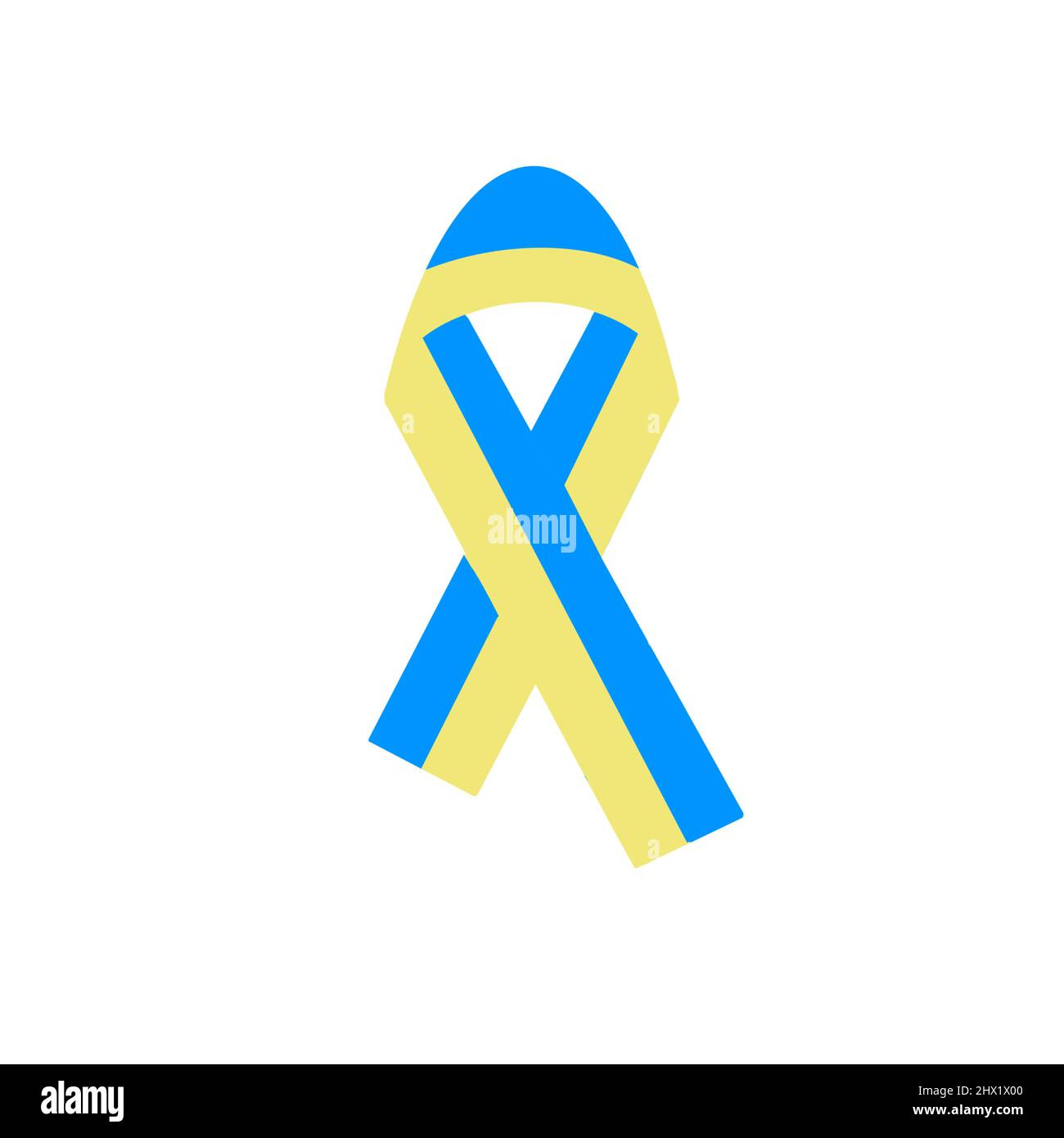 Ukrainian ribbon - peace in Ukraine, stop the war. yellow-blue flag of ...