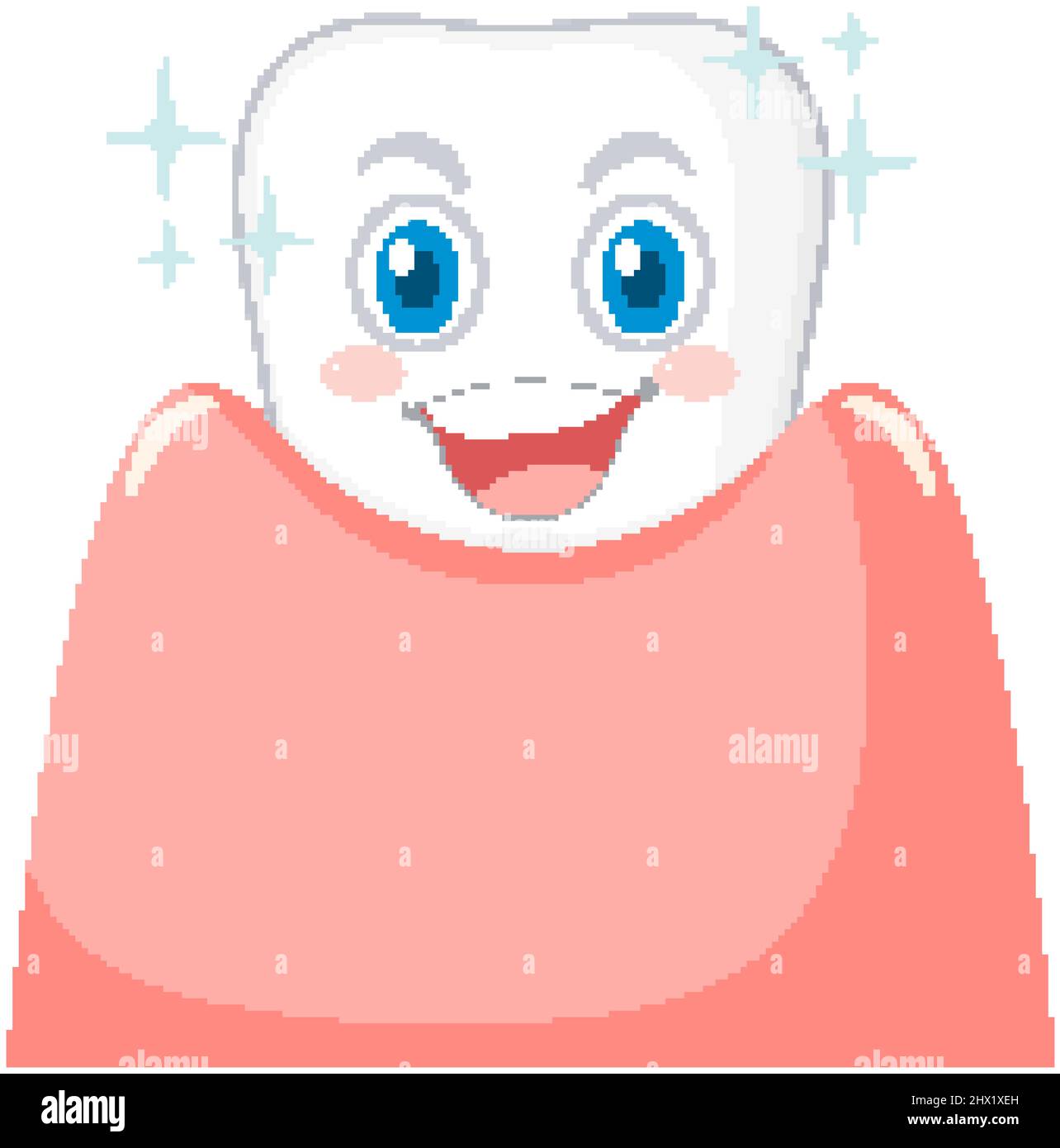 Happy strong tooth in gum on white background illustration Stock Vector ...