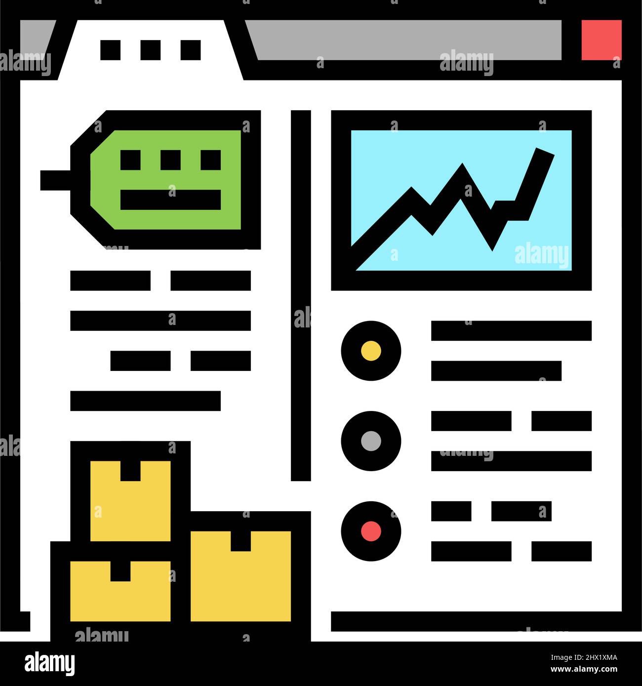 stock levels report color icon vector illustration Stock Vector Image ...