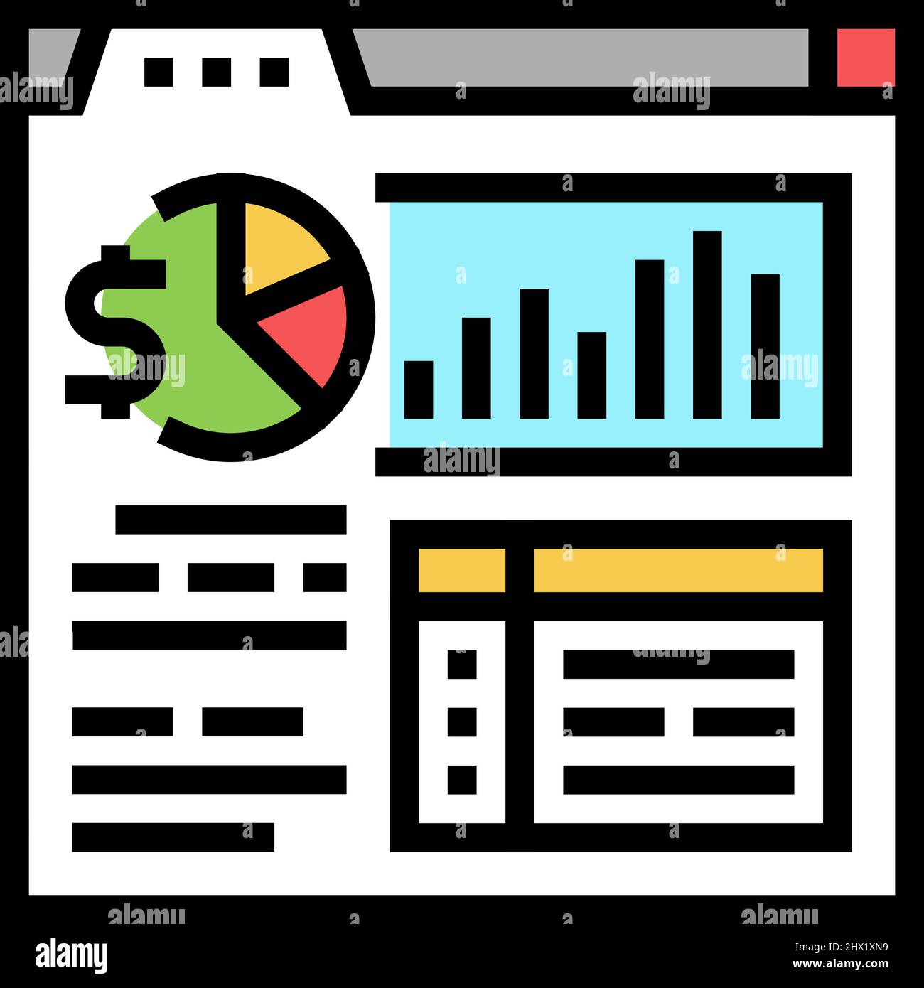 sales report color icon vector illustration Stock Vector Image & Art ...