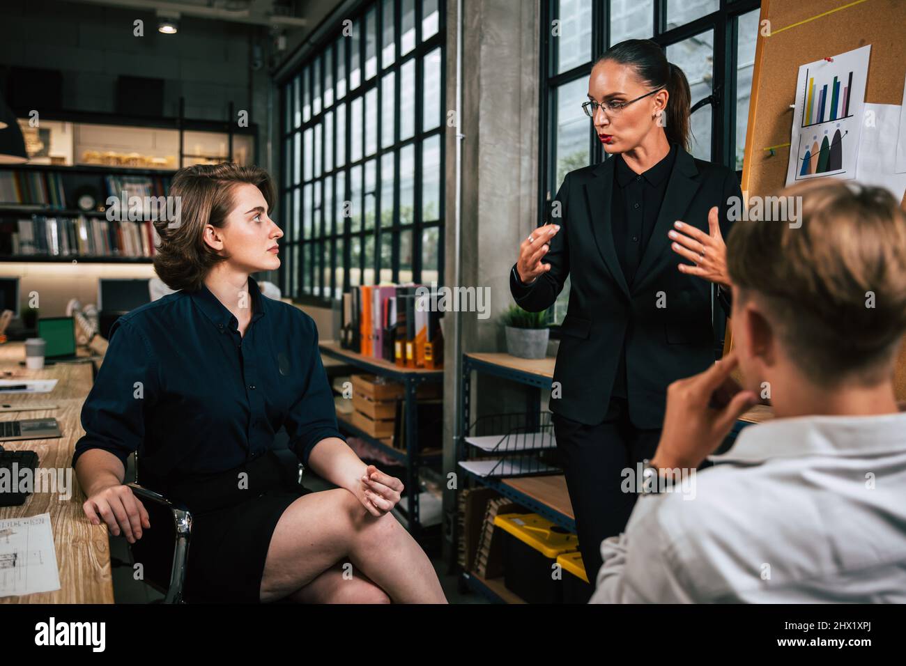 discus and brainstorming team working with colleague planning and ...