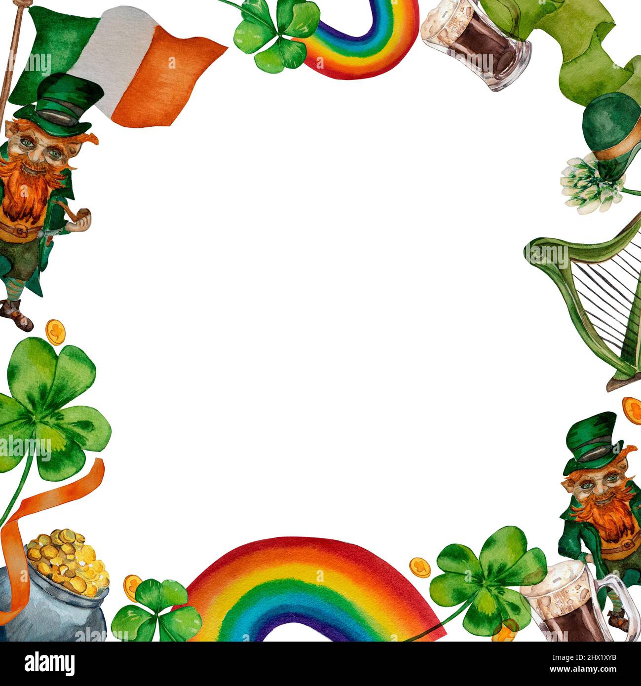 Shamrock And Rainbow Background