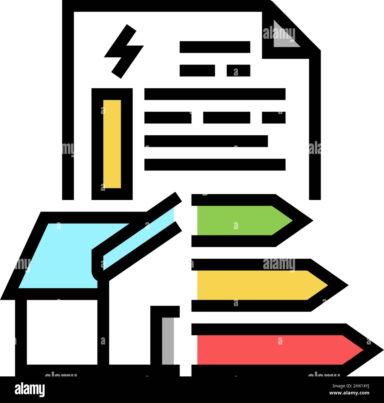 energy performance certificate color icon vector illustration Stock ...