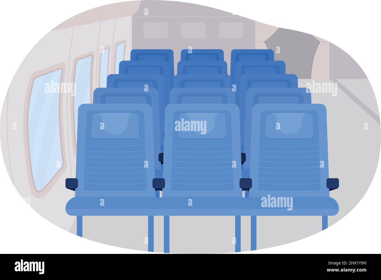 Plane interior 2D vector isolated illustration Stock Vector Image & Art ...