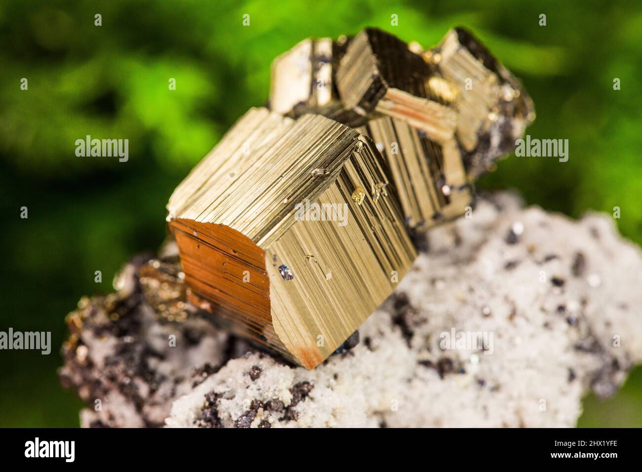 pyrite mineral specimen stone rock geology gem crystal Stock Photo - Alamy