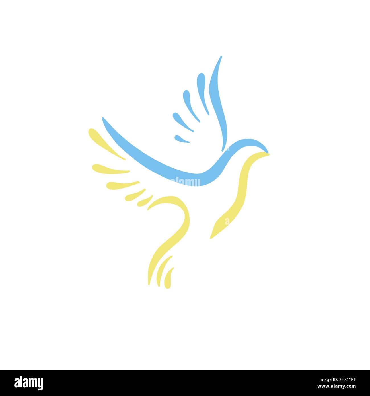 Dove of peace icon. Flying bird. Peace concept. yellow doves symbolism ...