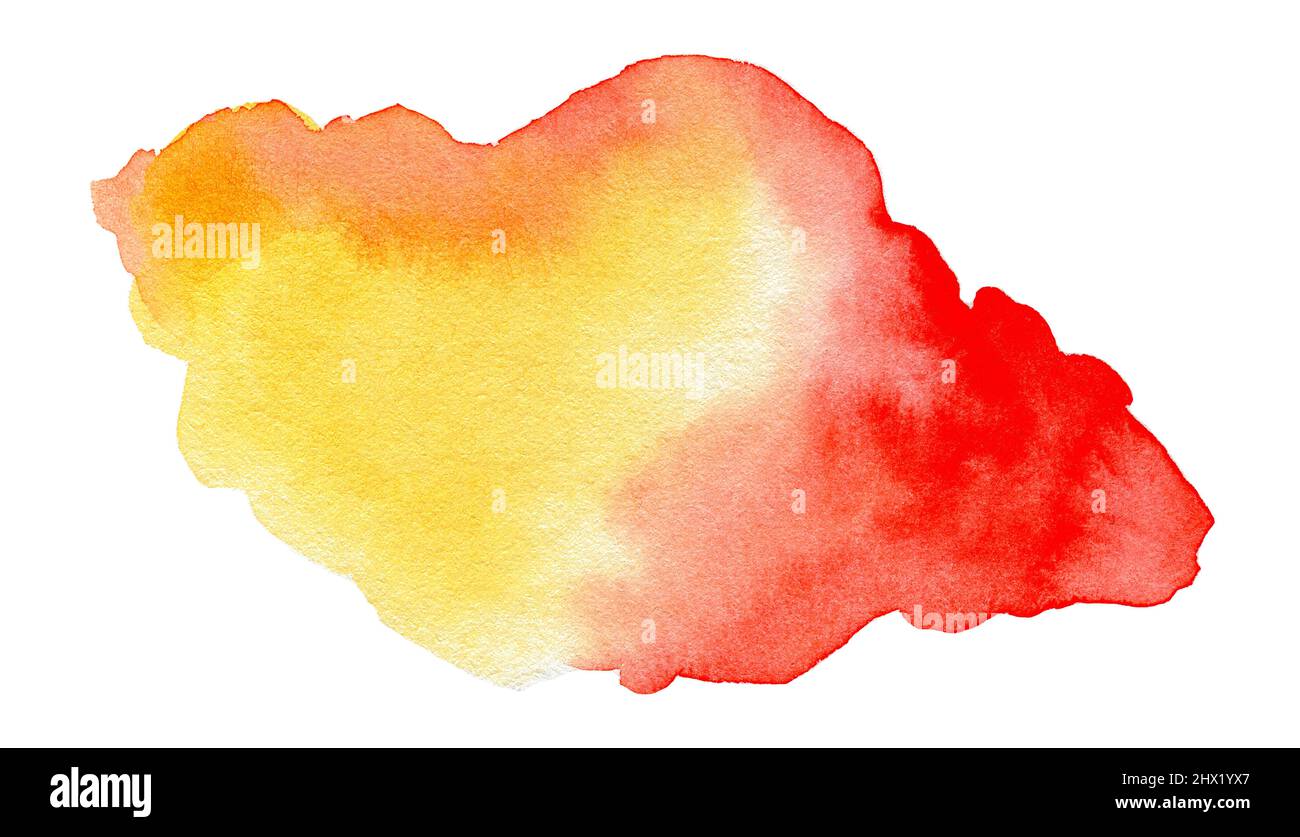 Abstract gradient red and yellow watercolor on white background Stock ...