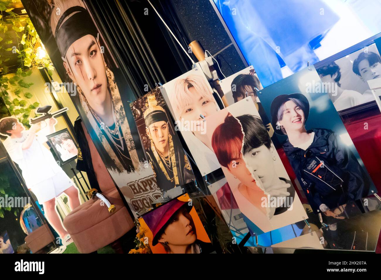 BTS member Suga's birthday, Mar 7, 2022 : A cafe decorated to celebrate ...