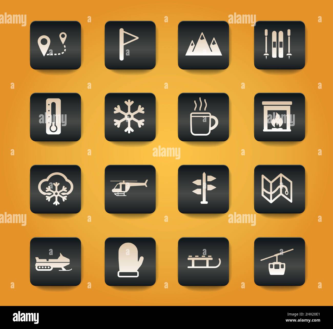 Skiing simply symbol for web icons and user interface Stock Vector ...