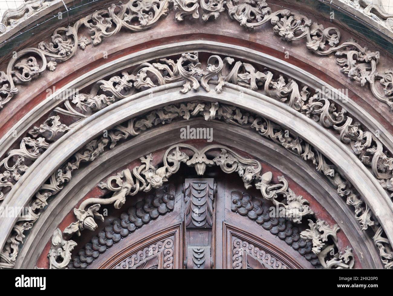 Tympanum of an old door Stock Photo - Alamy