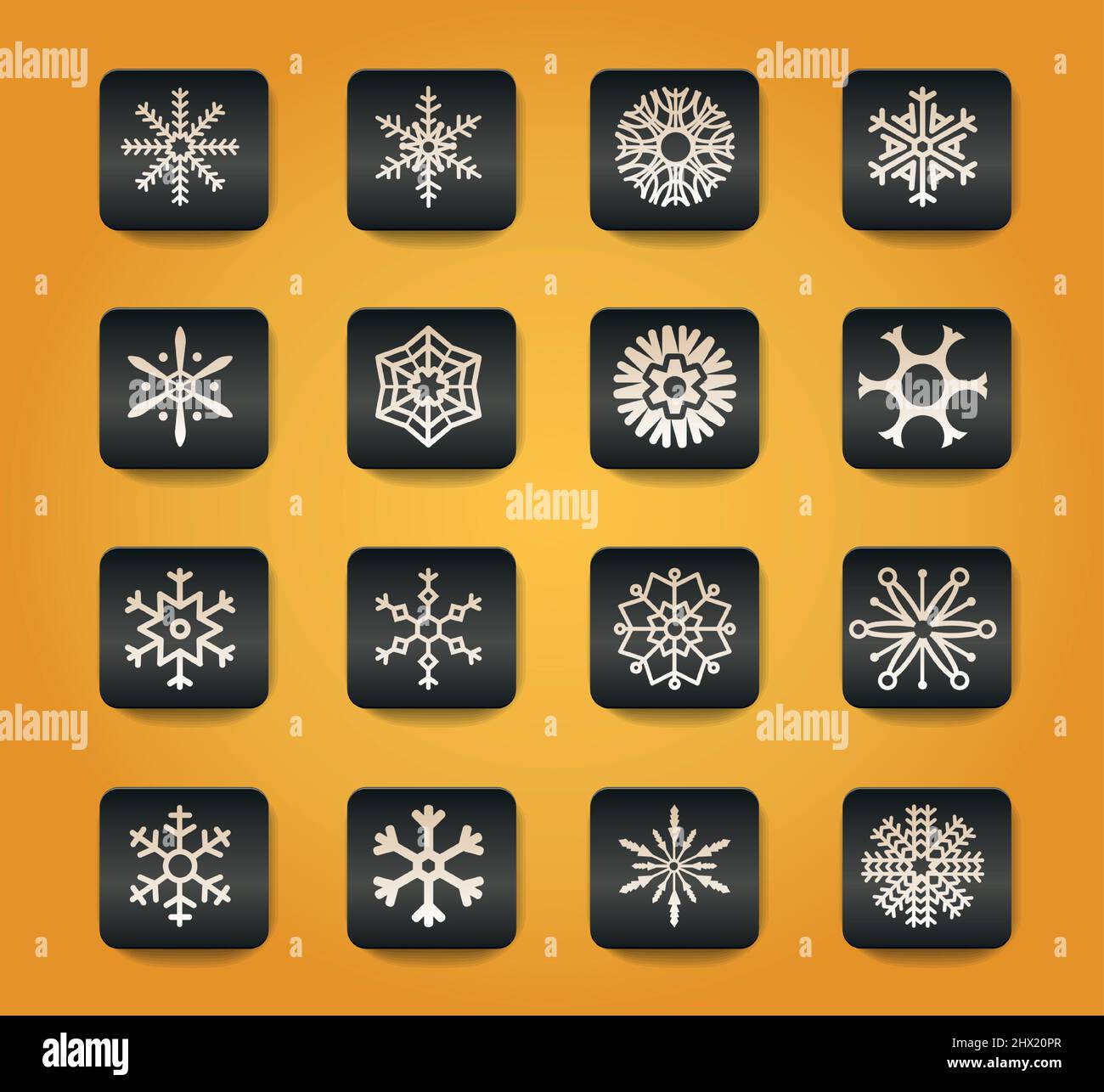Snowflakes simply symbols for web and user interface Stock Vector Image ...