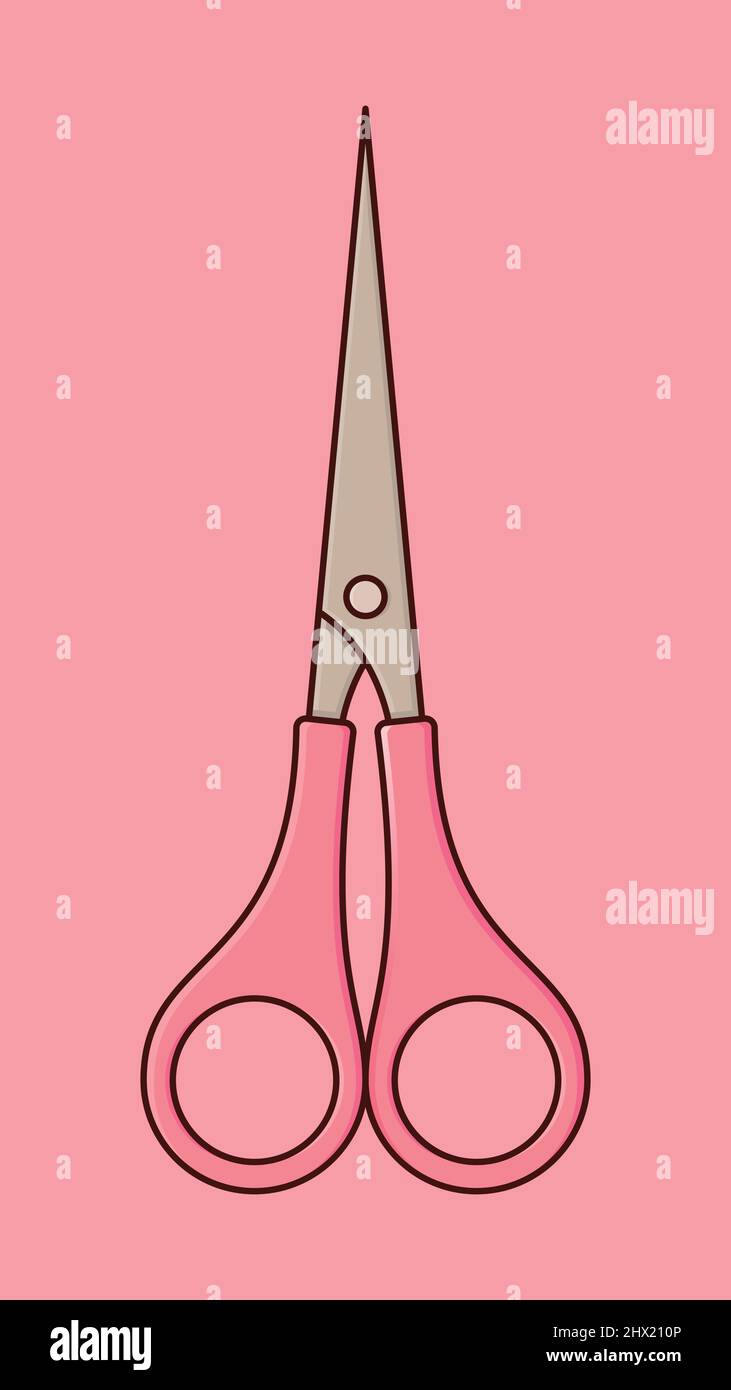 Paper scissors isolated on pink background vector image Stock Vector ...