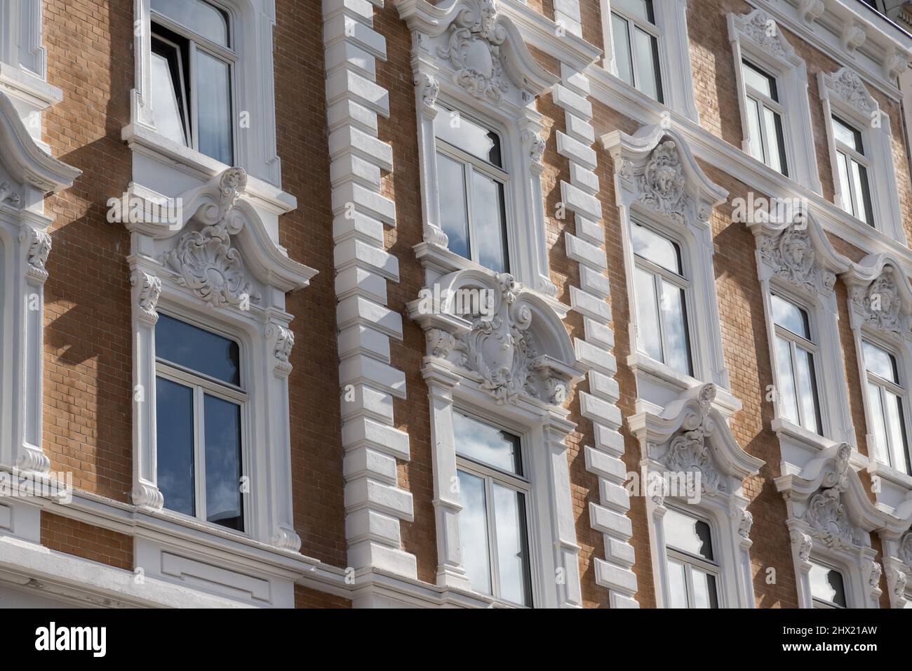 stucco facade of an old house in hamburg Stock Photo - Alamy