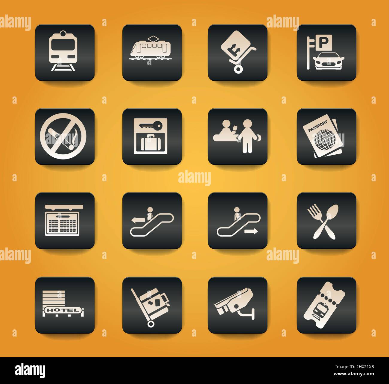 Train station simply symbols for web and user interface Stock Vector ...