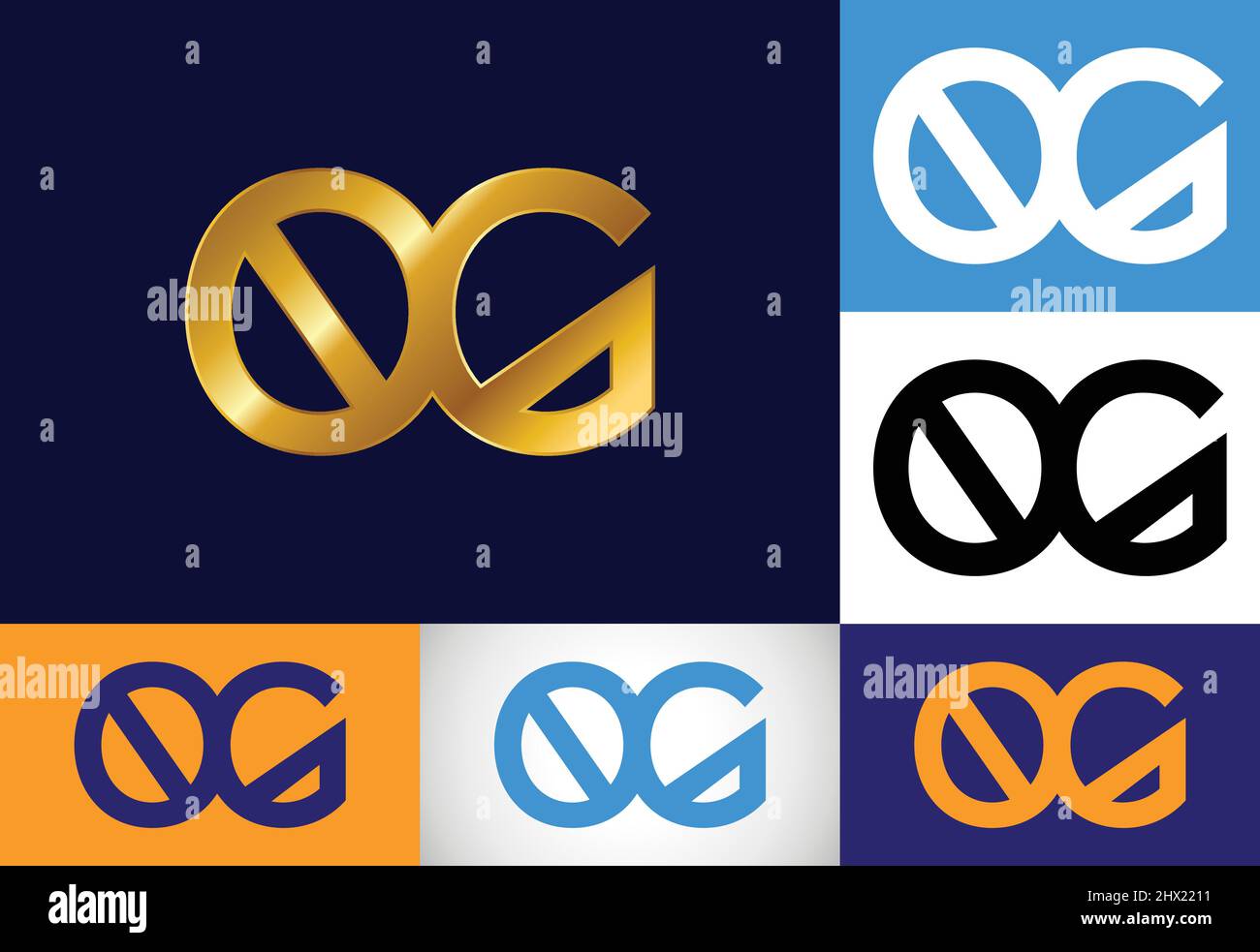 Initial Letter O G Logo Design Vector. Graphic Alphabet Symbol For ...