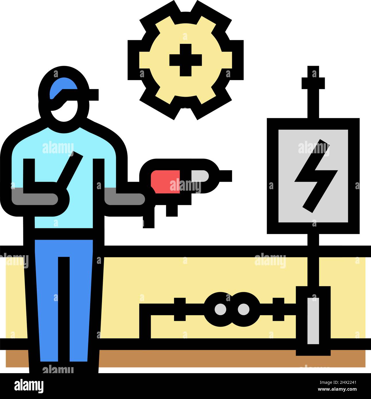 electrical rewiring color icon vector illustration Stock Vector Image ...