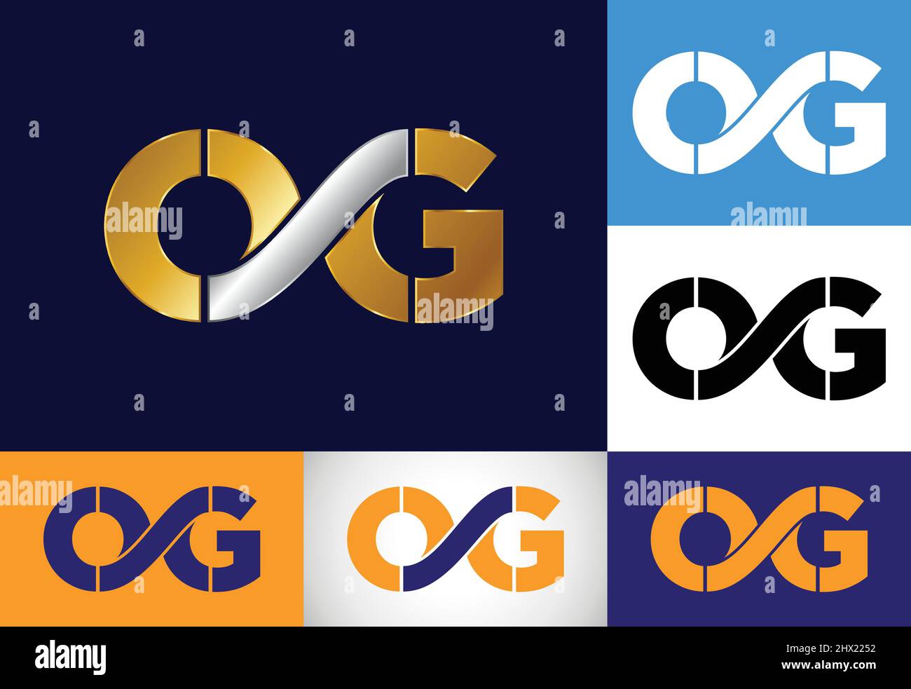 Initial Letter O G Logo Design Vector. Graphic Alphabet Symbol For ...