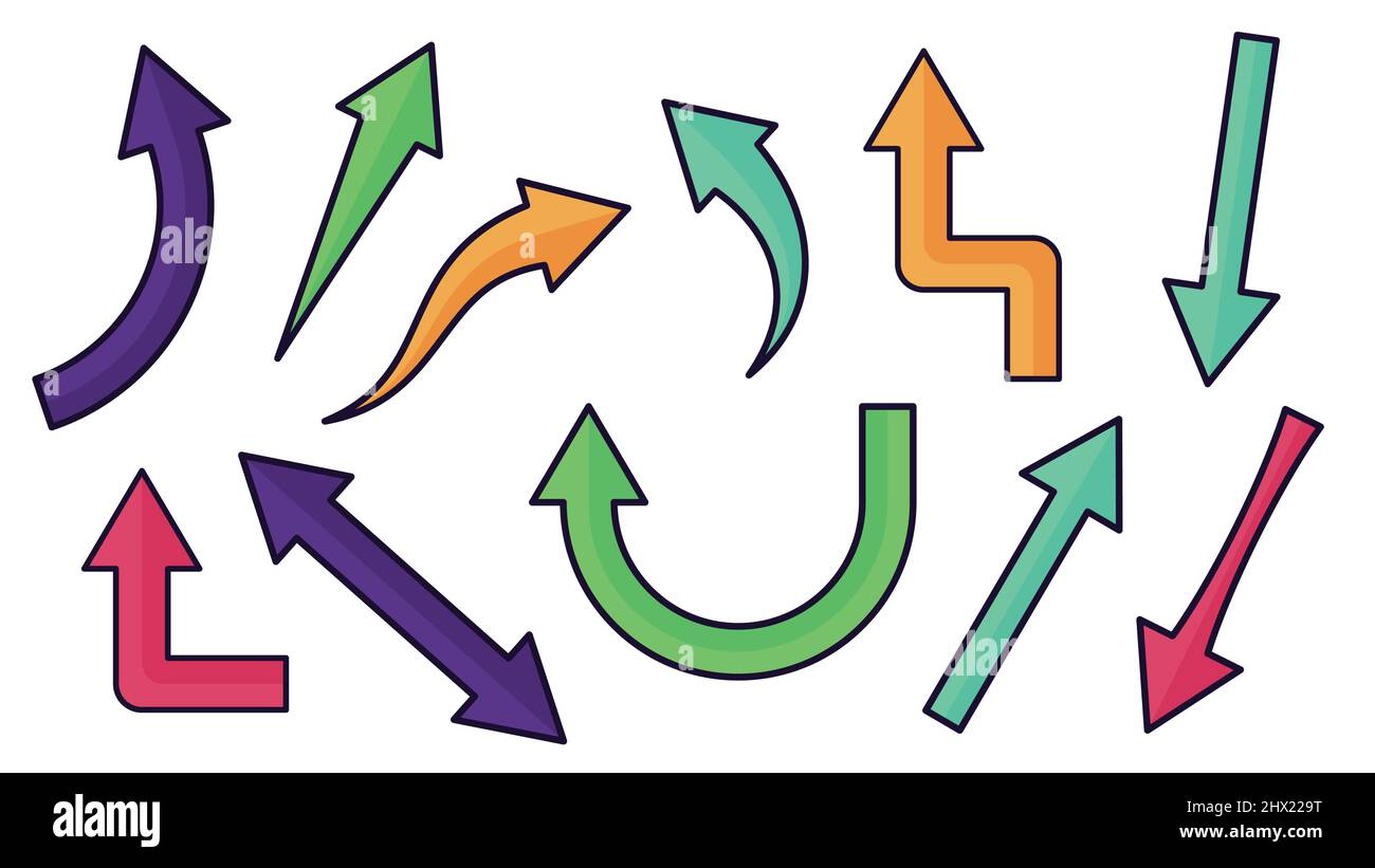 colored arrow icon set vector image Stock Vector Image & Art - Alamy