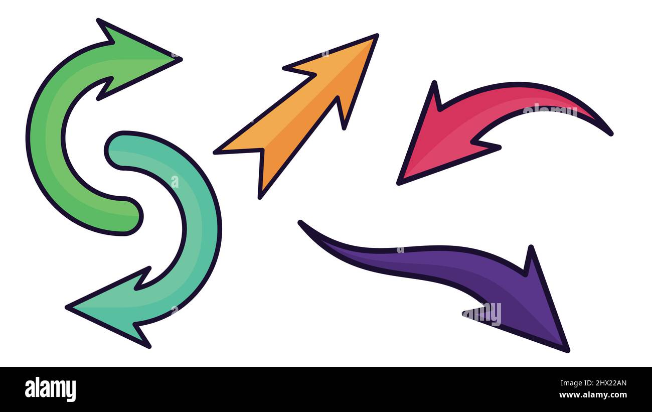 colored arrow icon set vector image Stock Vector Image & Art - Alamy