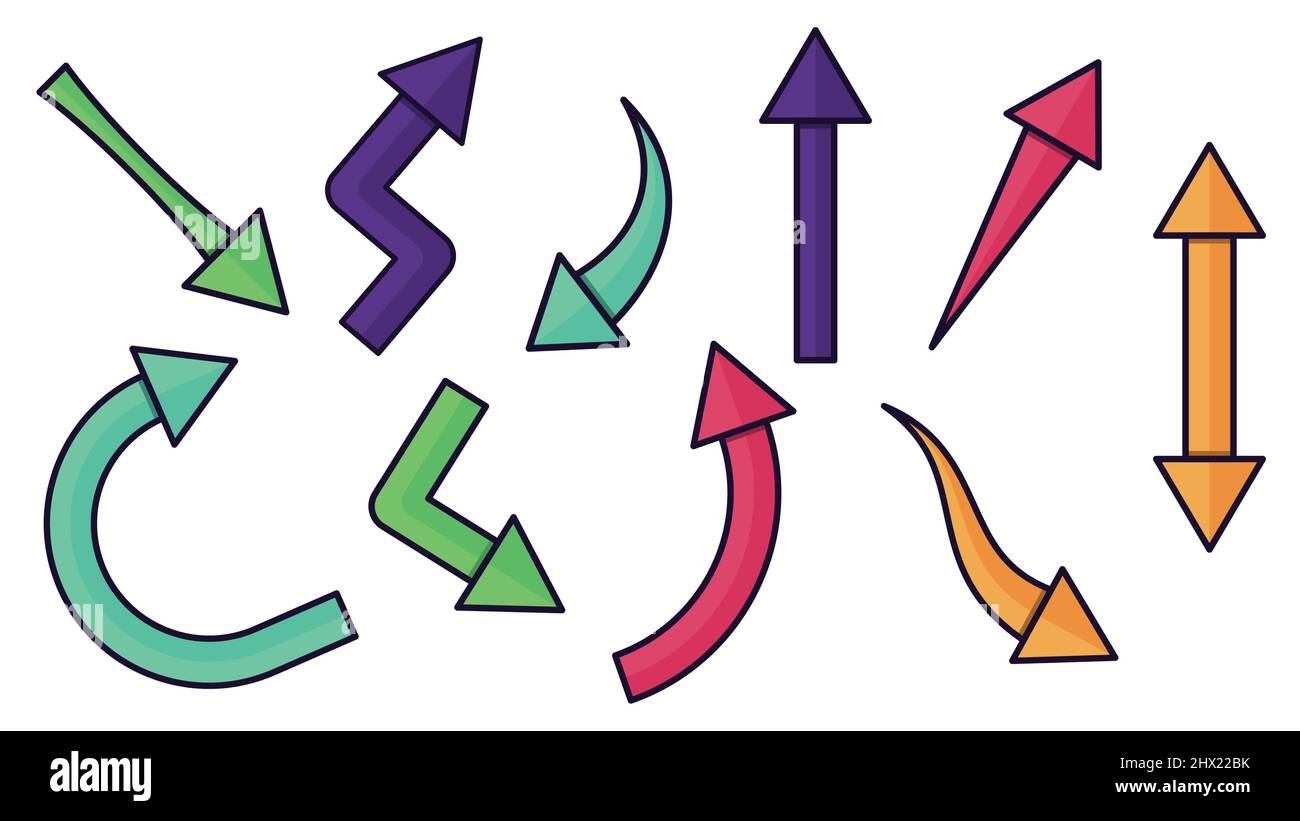 colored arrow icon set vector image Stock Vector Image & Art - Alamy