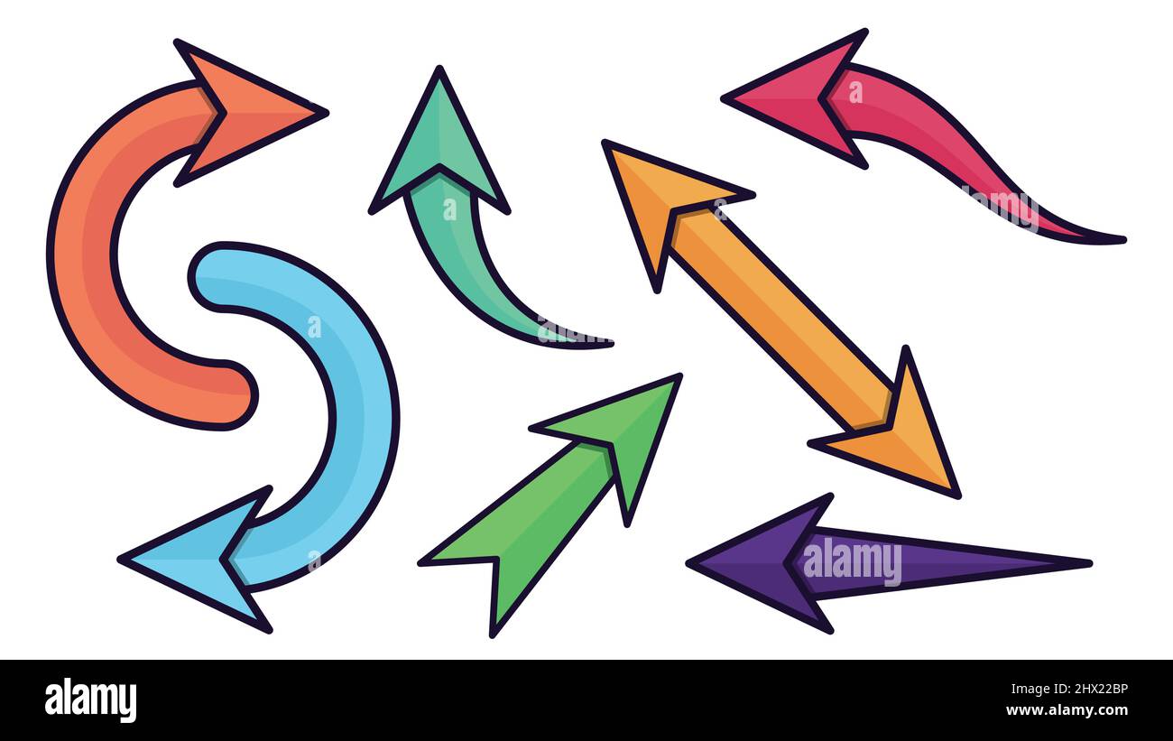 colored arrow icon set vector image Stock Vector Image & Art - Alamy