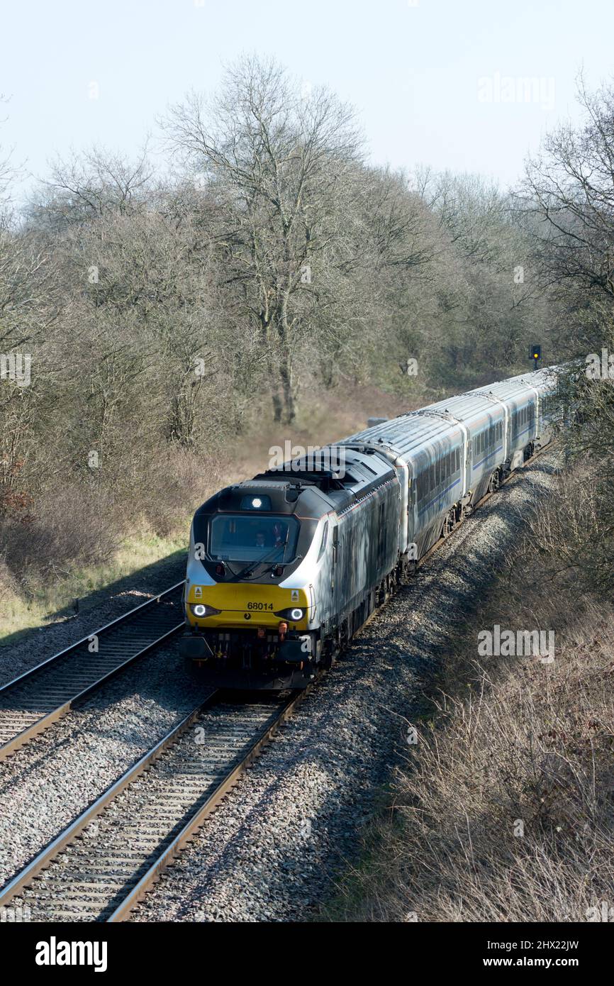 Chiltern Railways class 68 diesel locomotive No. 68014 heading a ...