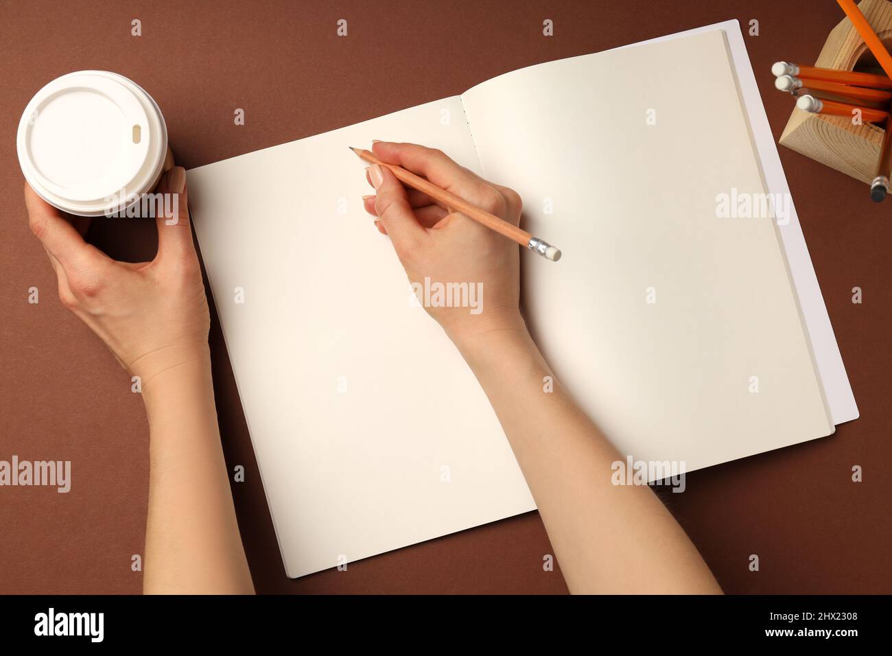 Study top view hi-res stock photography and images - Alamy