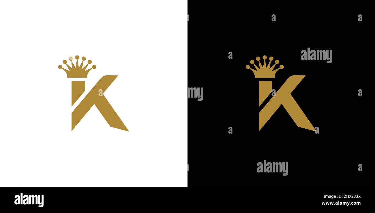 Modern and unique letter K initial king logo design Stock Vector Image ...
