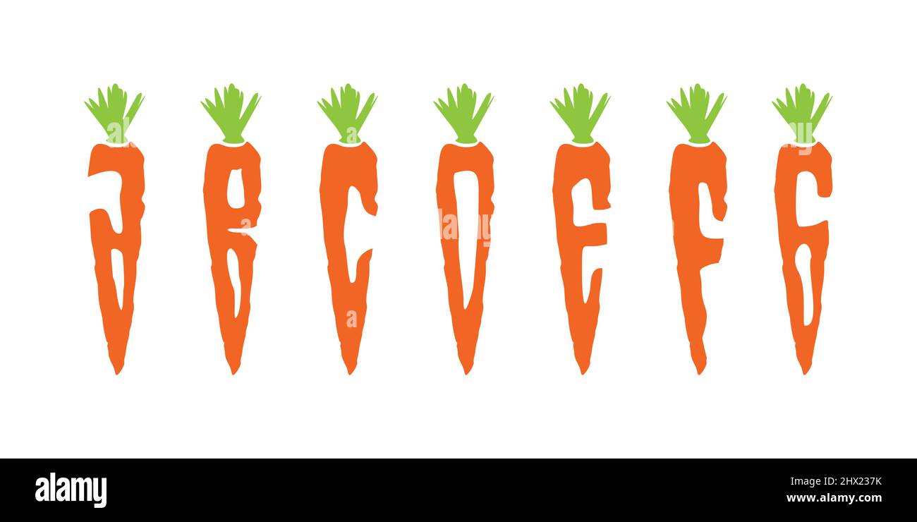 Simple and colorful alphabet letter carrot illustration design Stock ...
