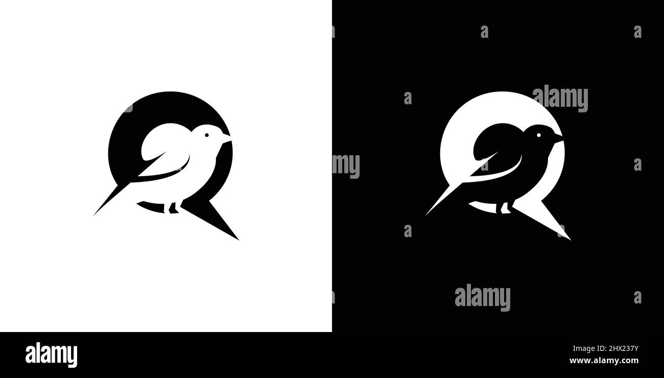 Simple and attractive letter Q initial bird logo design Stock Vector ...