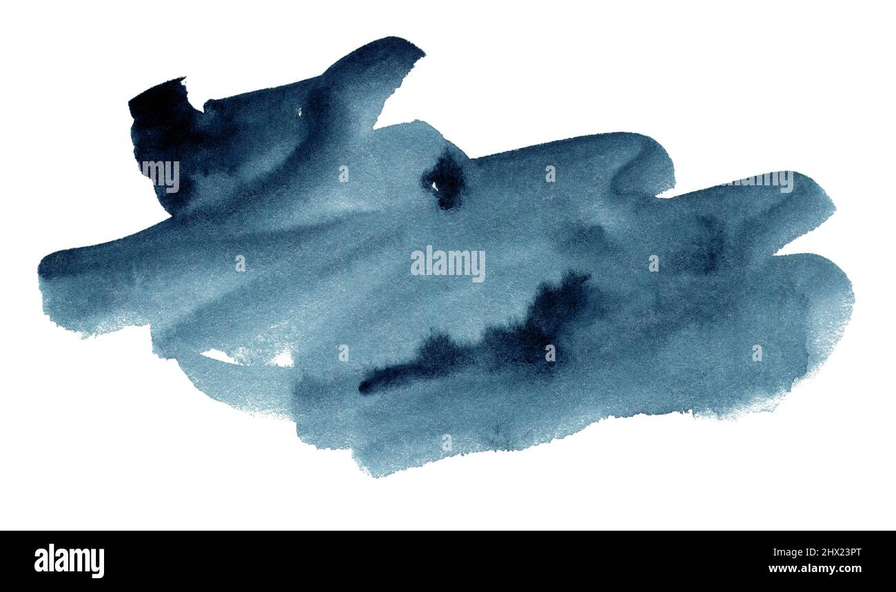 Deep blue watercolor stain with gradient. Watercolor cloud Stock Photo ...