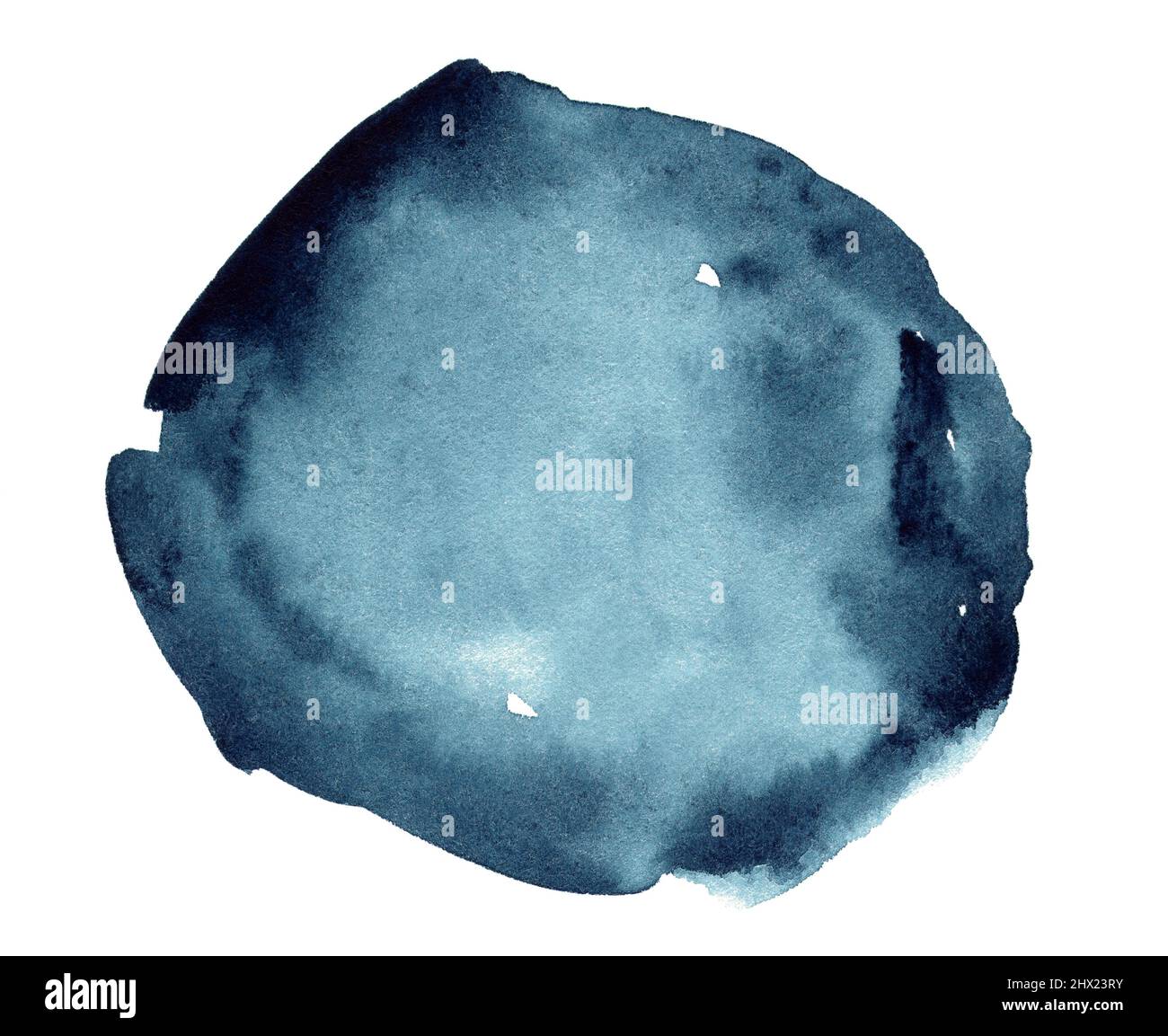 Deep blue watercolor stain with gradient. Watercolor cloud Stock Photo ...