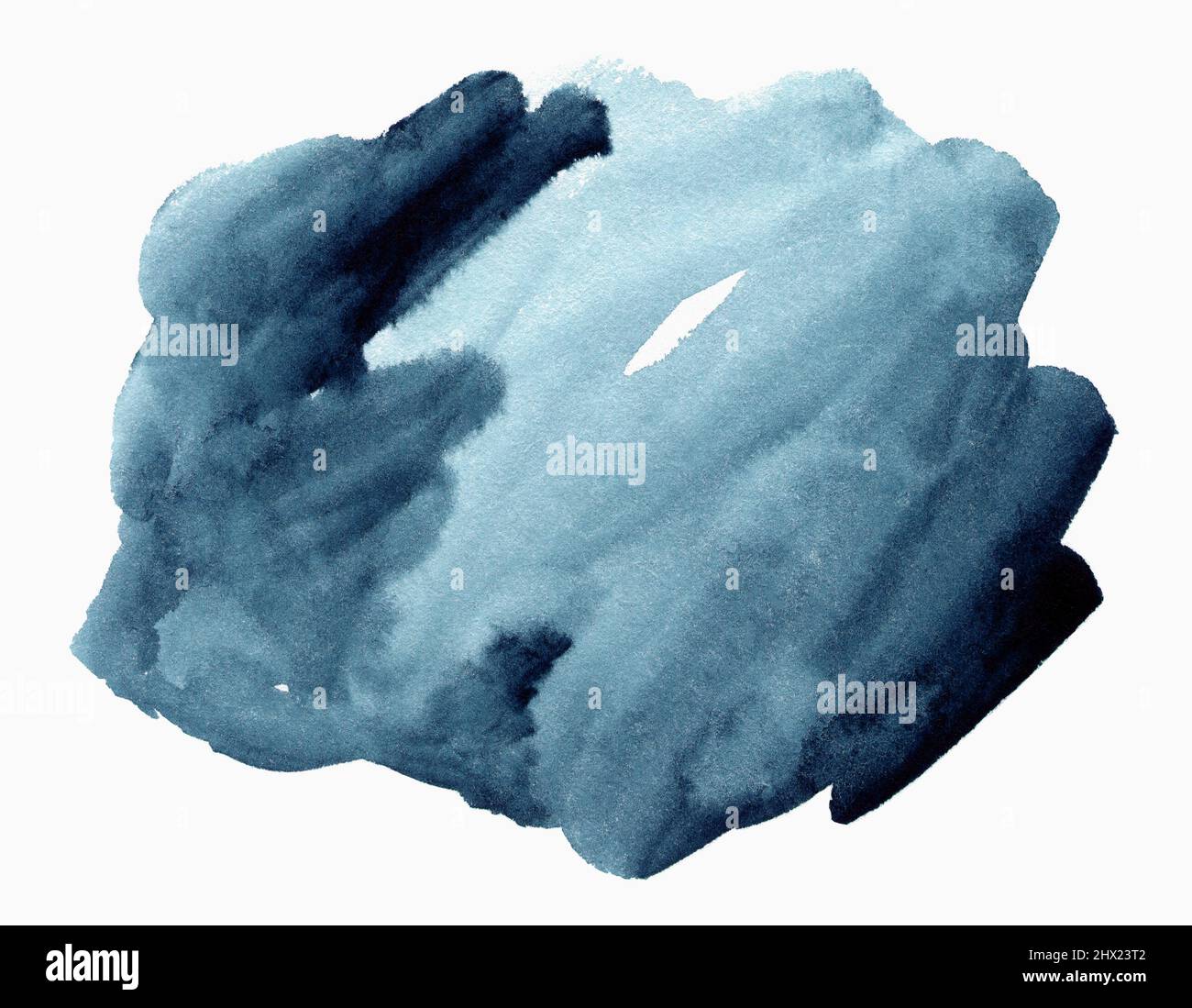 Deep blue watercolor stain with gradient. Watercolor cloud Stock Photo ...