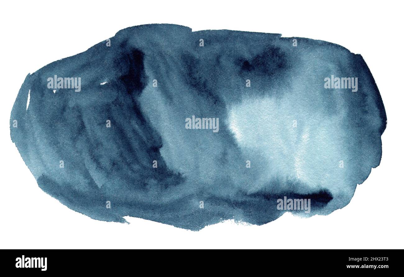 Deep blue watercolor stain with gradient. Watercolor cloud Stock Photo ...